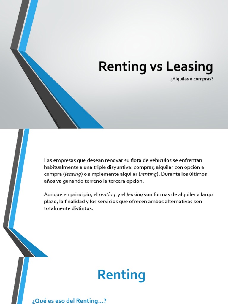 Renting Vs Leasing | PDF | Arrendamiento | Contabilidad