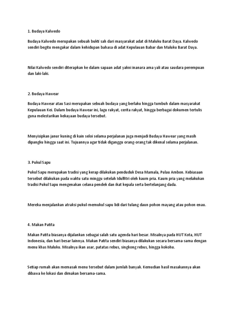 Budaya Maluku WPS Office | PDF