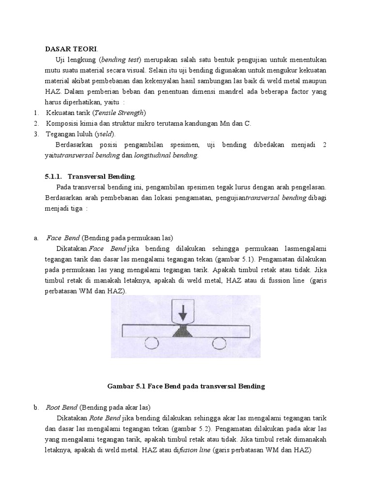 DASAR TEORI Uji Bending | PDF