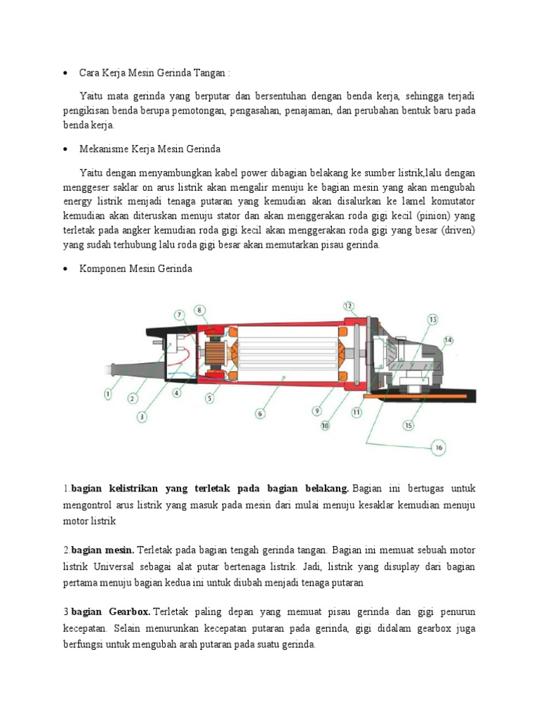 Cara Kerja Mesin Gerinda Tangan | PDF