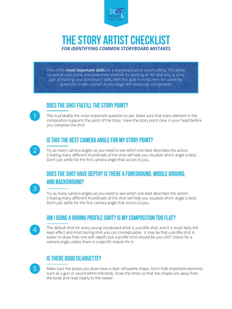 The Story Artist Checklist: 15 Questions to Ask Yourself to Avoid ...