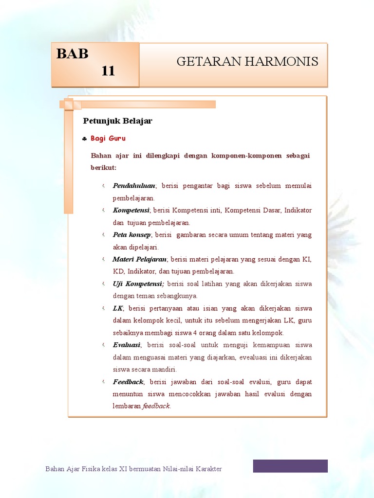 BAHAN AJAR Getaran Harmonis | PDF