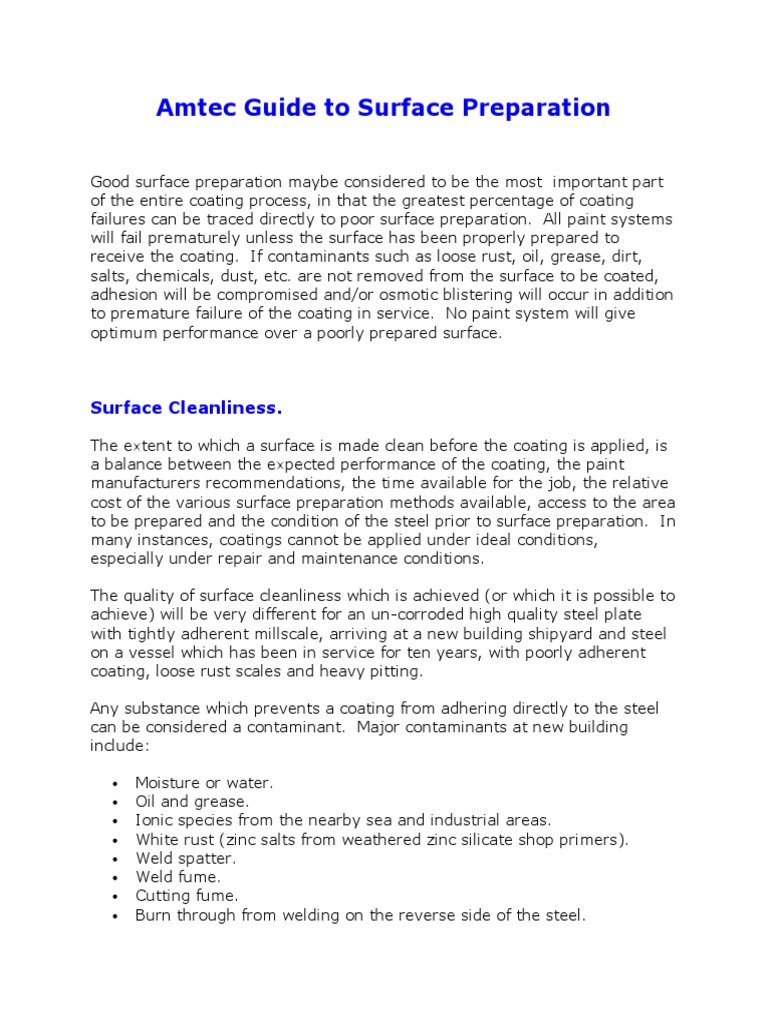 Amtec Guide To Surface Preparation STANDARD | PDF | Abrasive | Rust