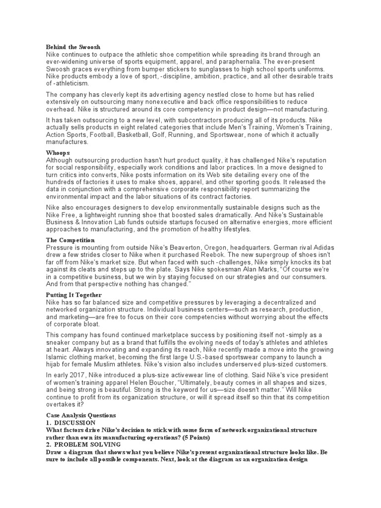 1 | PDF | Nike | Outsourcing