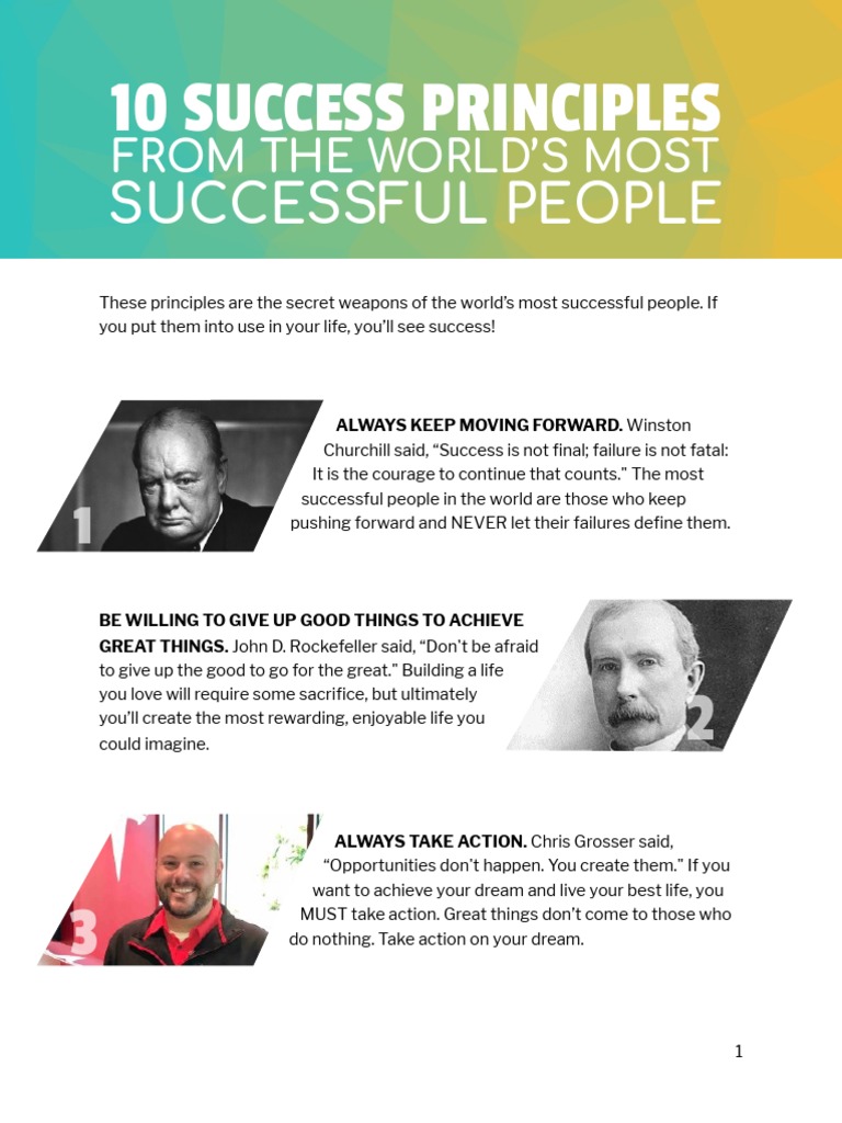 Successful People: 10 Success Principles | PDF