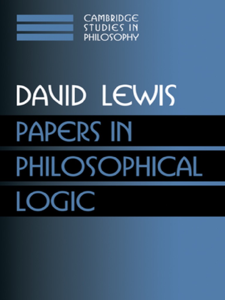 Papers in Philosophical Logic by David Lewis | PDF | Modal Logic | Logic
