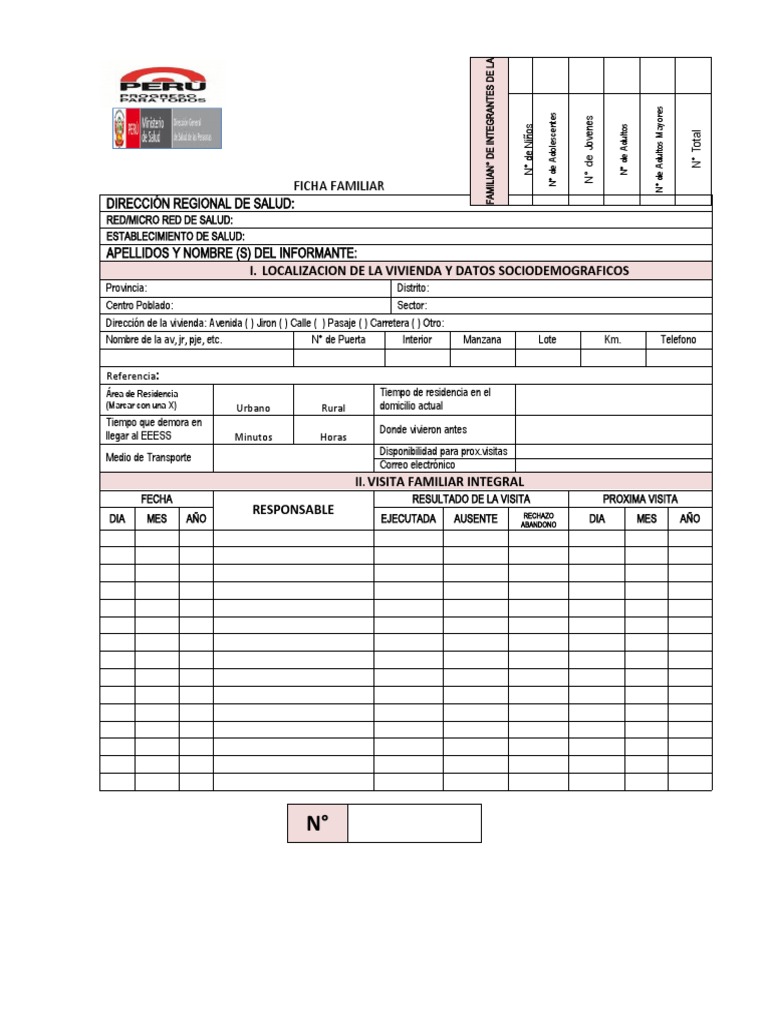Ficha Familiar MINSA 2023 | PDF | Adultos | Salud y bienestar