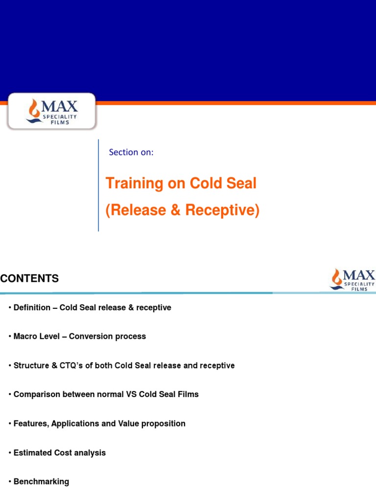 Cold Seal Adhesives Training Overview | PDF | Adhesive | Materials