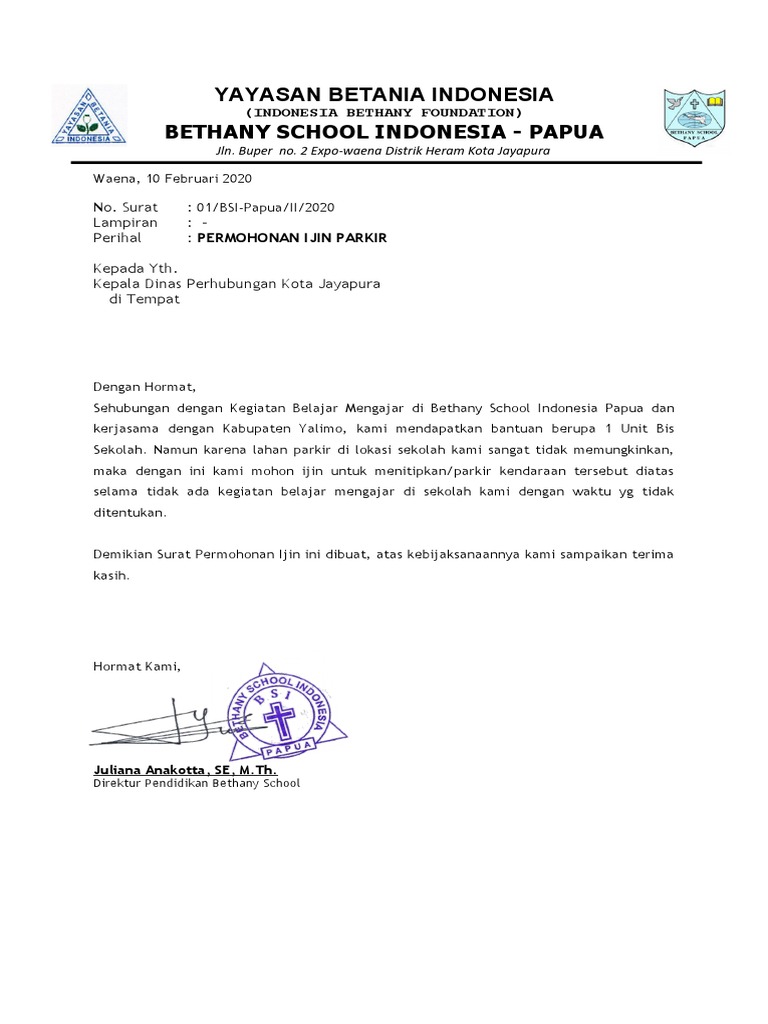 Permohonan Lahan Parkir | PDF