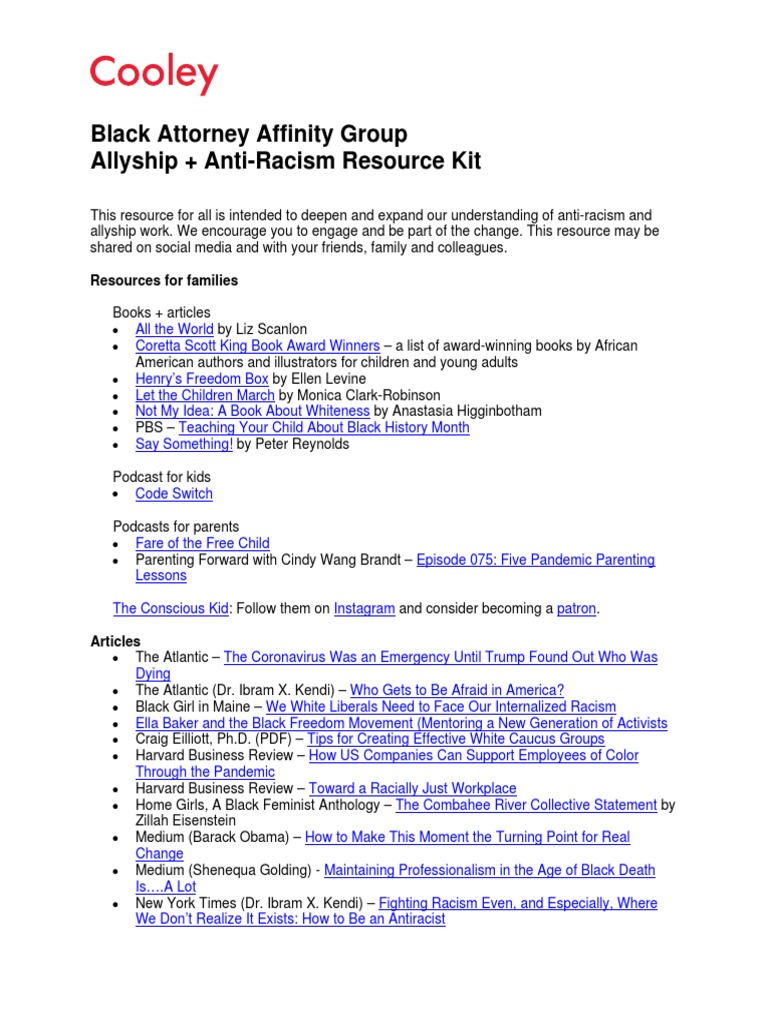 BAAG Allyship and Anti-Racism Resource Kit | PDF | Black Lives Matter ...