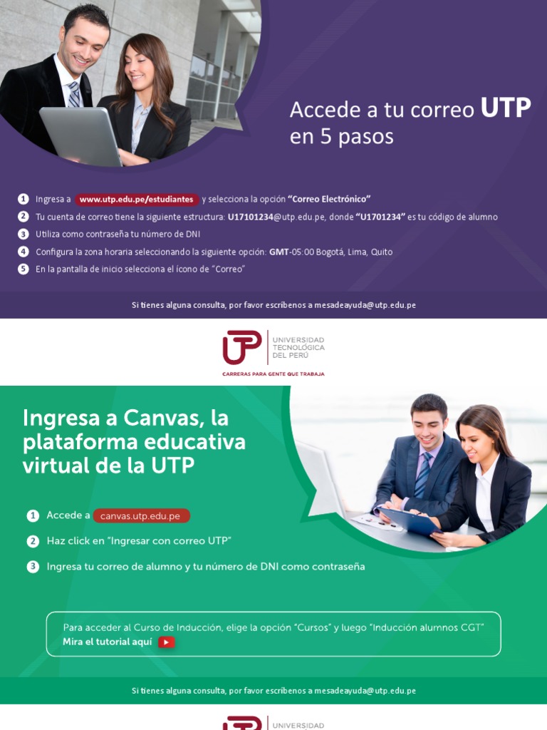 Acceso al Correo y Canvas UTP | PDF