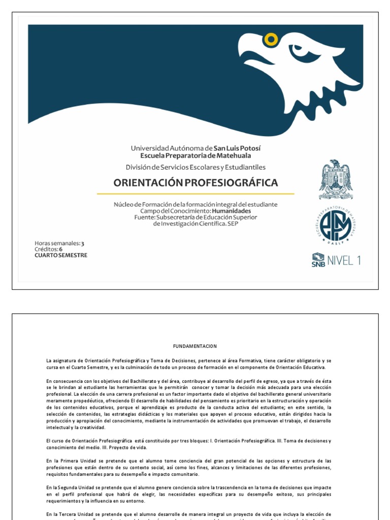 Orientacion Profesiográfica PDF | PDF | Evaluación | Toma de decisiones