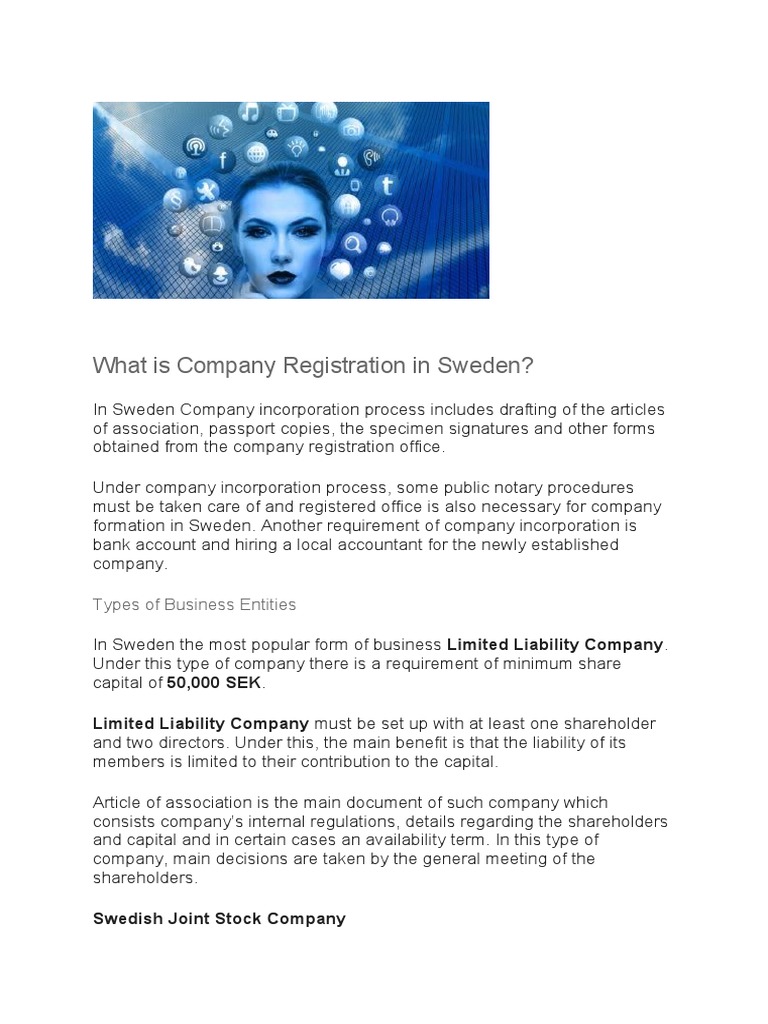 Company Formation Process in Sweden | PDF | Corporations | Partnership