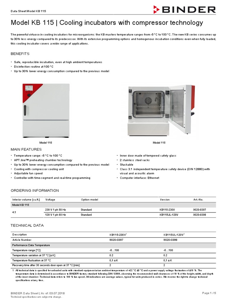 Incubadora Binder KB115 | PDF | Verification And Validation ...