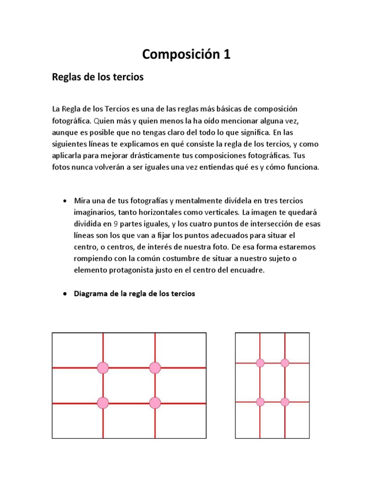 Regla de los Tercios en Fotografía | PDF | Science | Ciencia y Tecnología