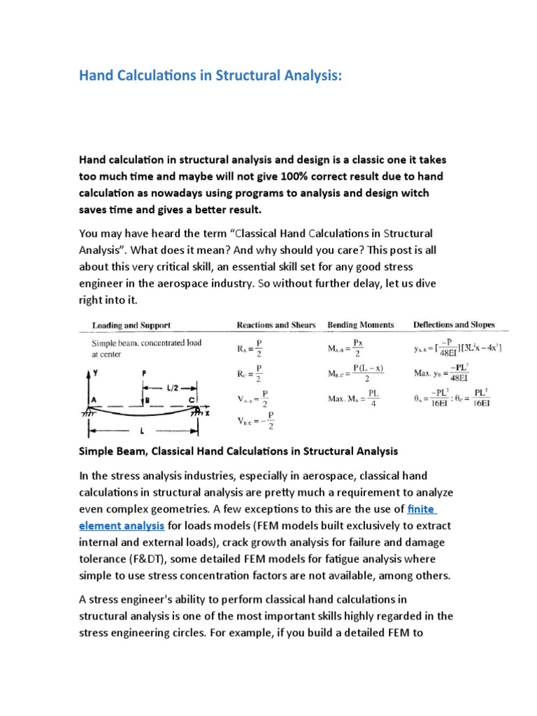 Hand Calculations in Structural Analysis | PDF | Buckling | Structural ...