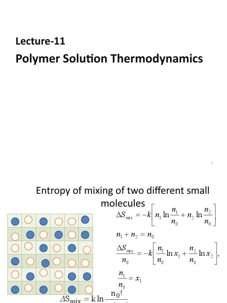 Polymer Solution Thermodynamics | PDF | Chemical Substances | Continuum ...