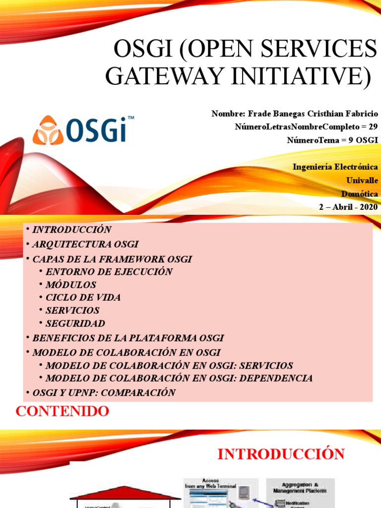 OSGI (Open Services Gateway Initiative) | PDF | Marco de software ...