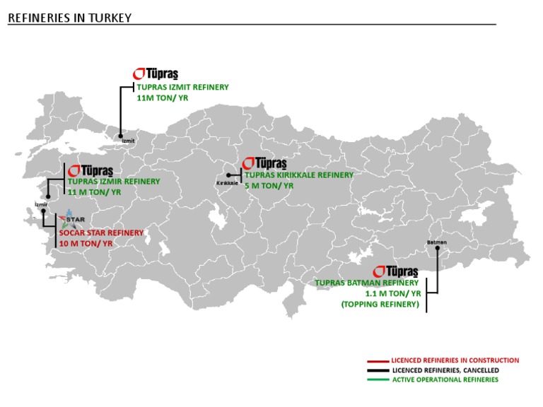 Turkey's Major Oil Refineries Map | PDF