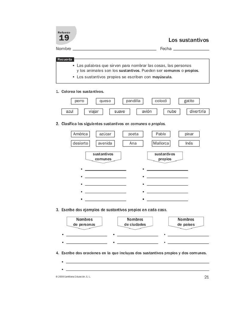 Practica Sustantivos | PDF