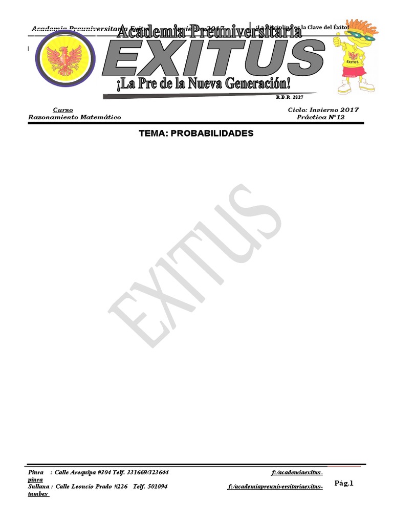 Inv17 Pre RM12 | PDF | Probabilidad | Enseñanza de matemática