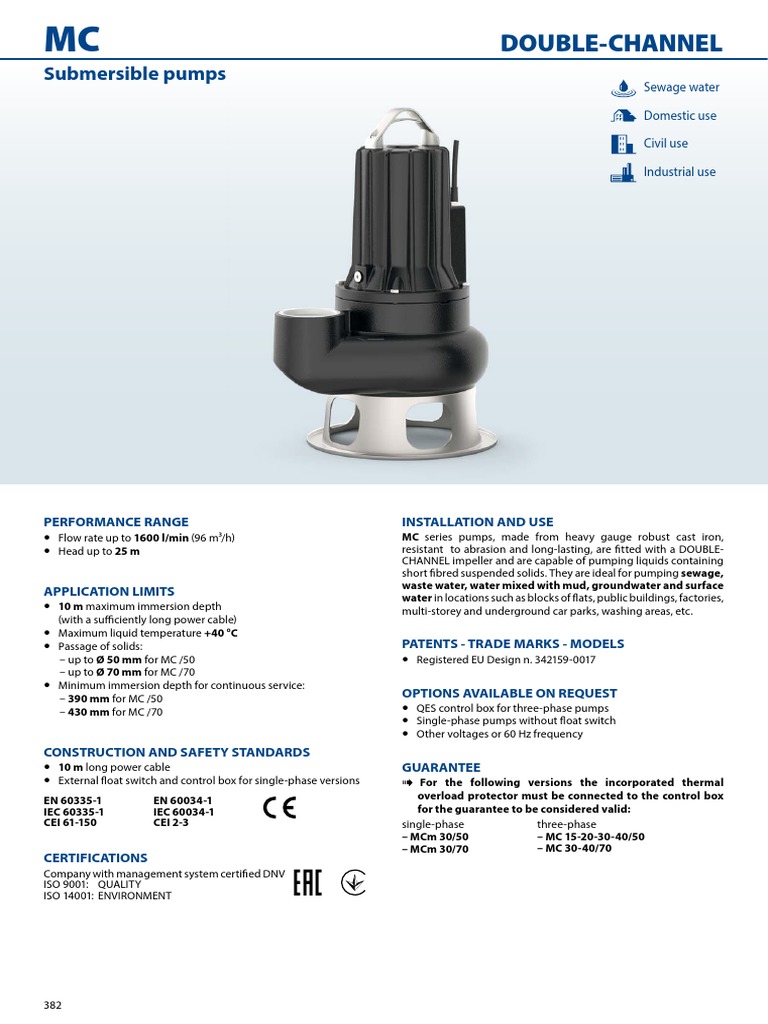 Double Channel Submersible Pump Guide | PDF | Pump | Capacitor