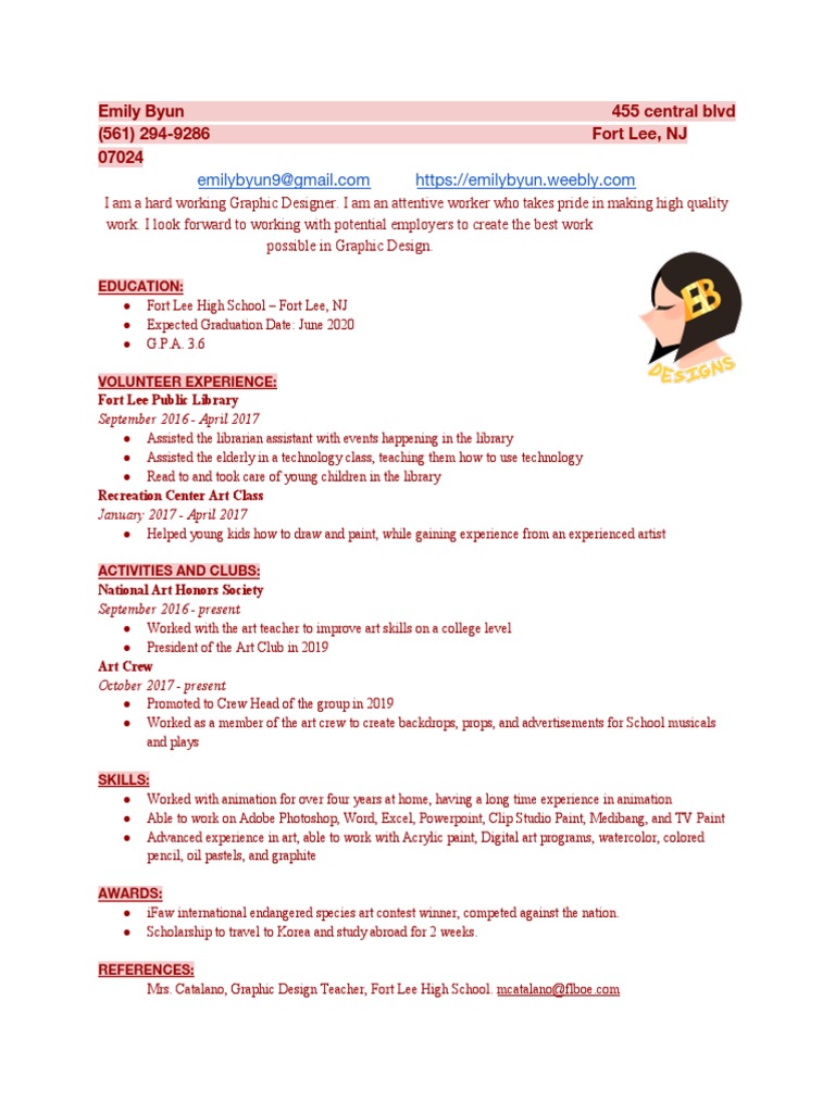 Emily Byun: Graphic Designer Profile | PDF