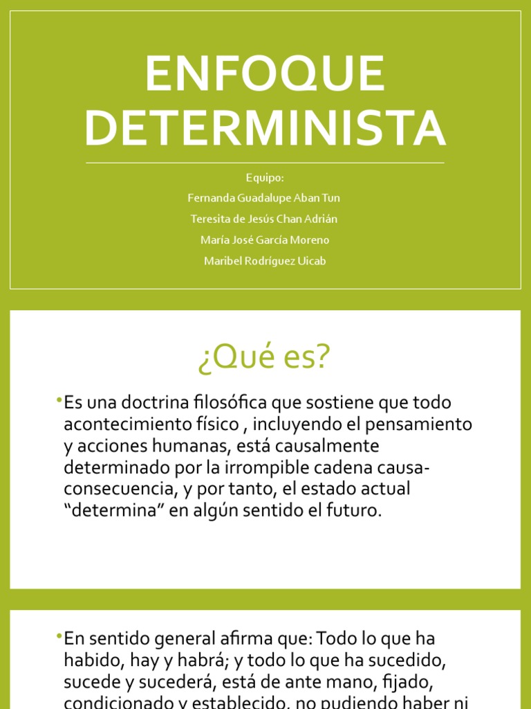 Enfoque Determinista | PDF | Determinismo | Teorías filosóficas