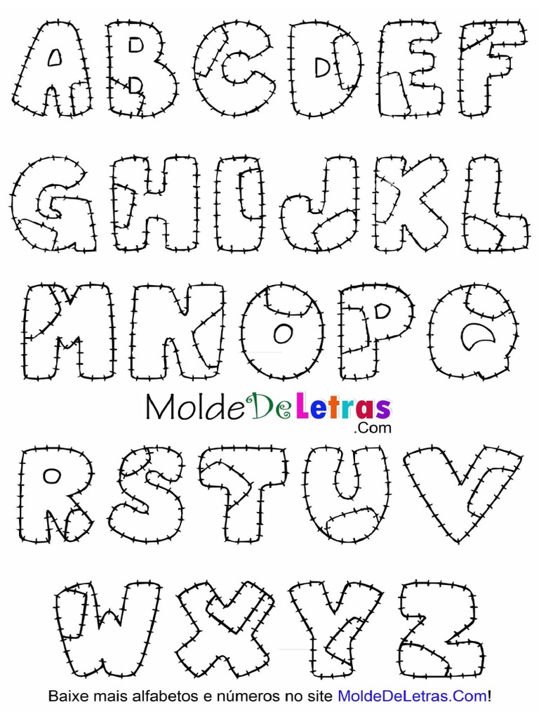 Molde de Letras Patchwork Letter Pequeno | PDF