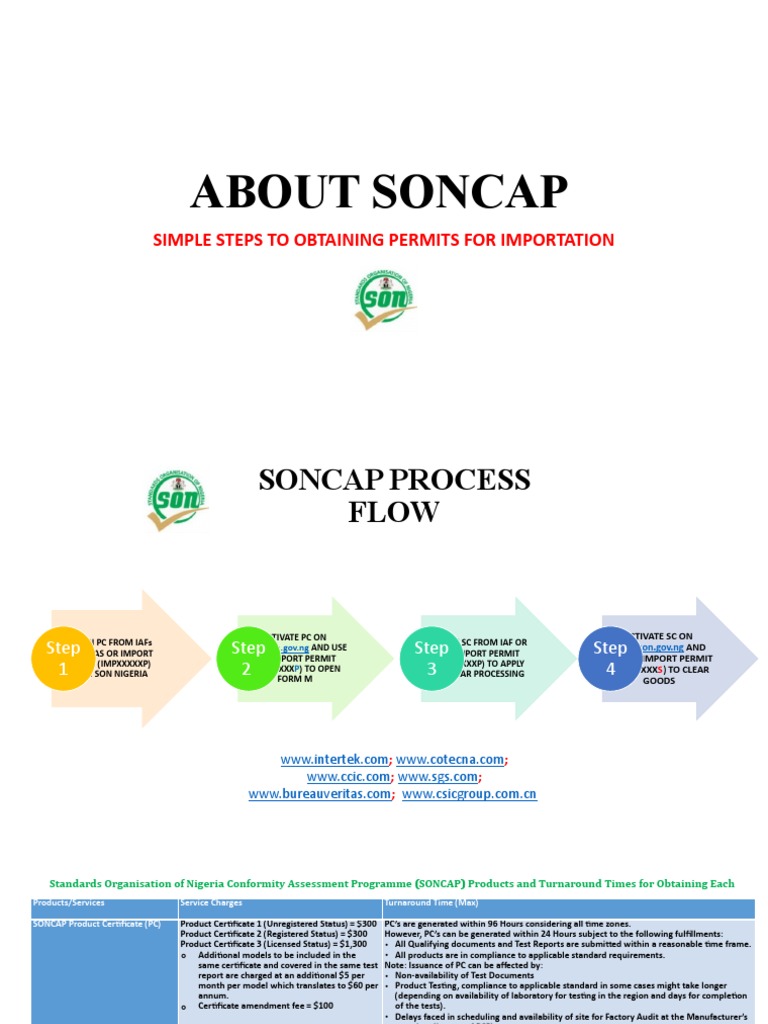About Soncap: Simple Steps To Obtaining Permits For Importation | PDF ...