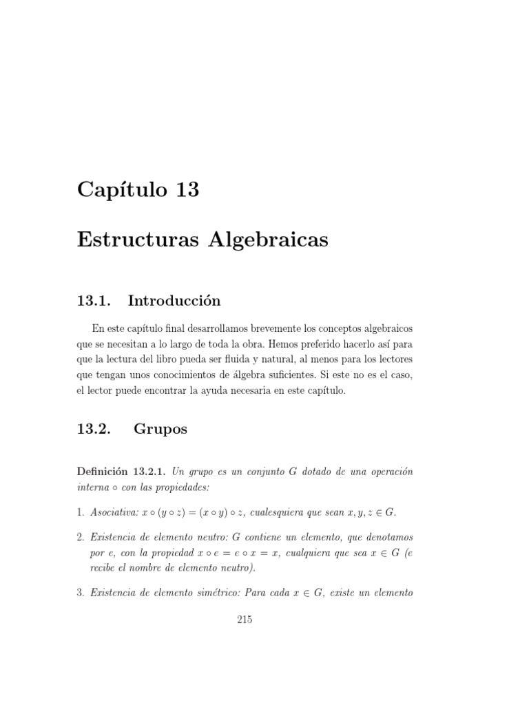Algebra PDF | PDF | Anillo (Matemáticas) | Grupo (Matemáticas)