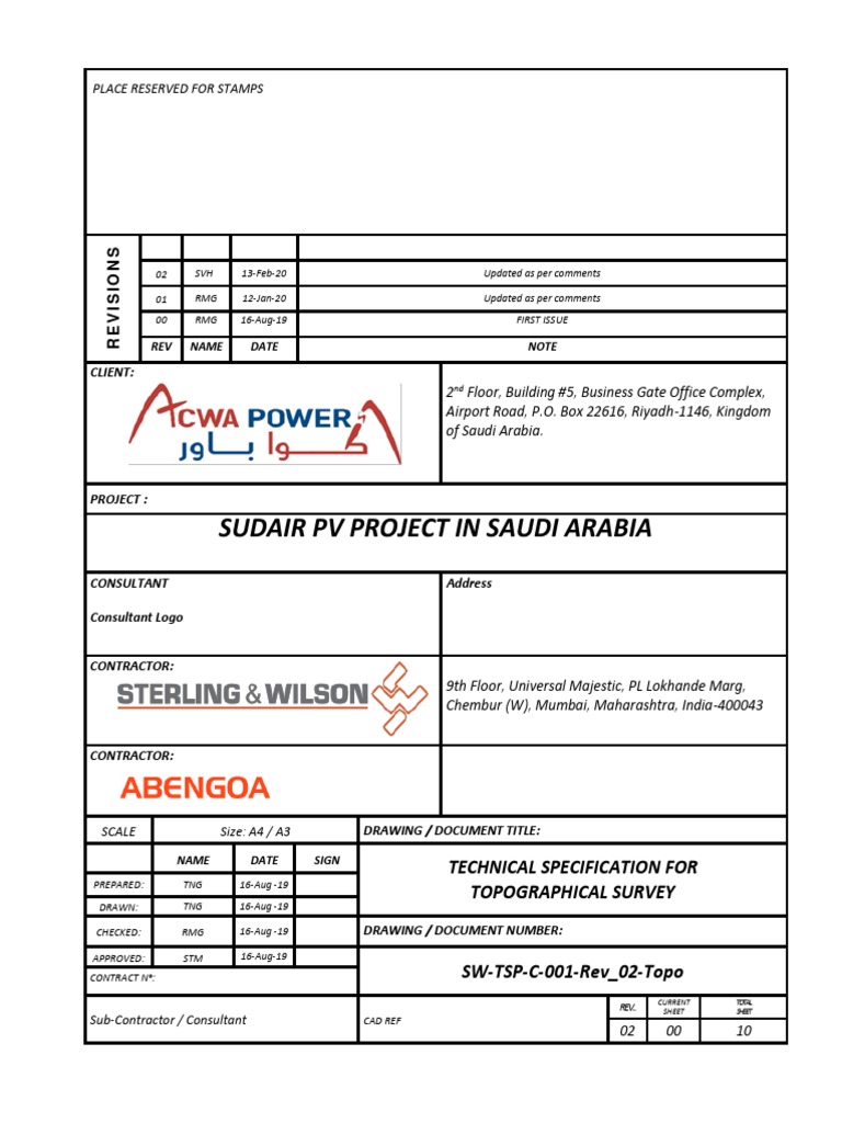 Sw Tsp C 001 Rev 02 Topo Pdf Pdf Topography Surveying