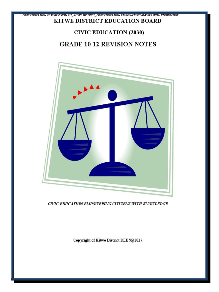 Civic Education Notes 10-12-1-1 | PDF | Corruption | Citizenship