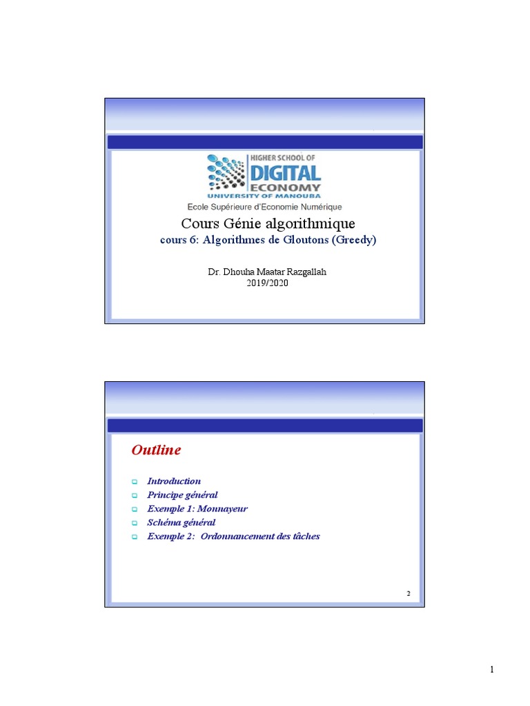 Cours 6 | PDF | Programmation dynamique | Mathématiques appliqués