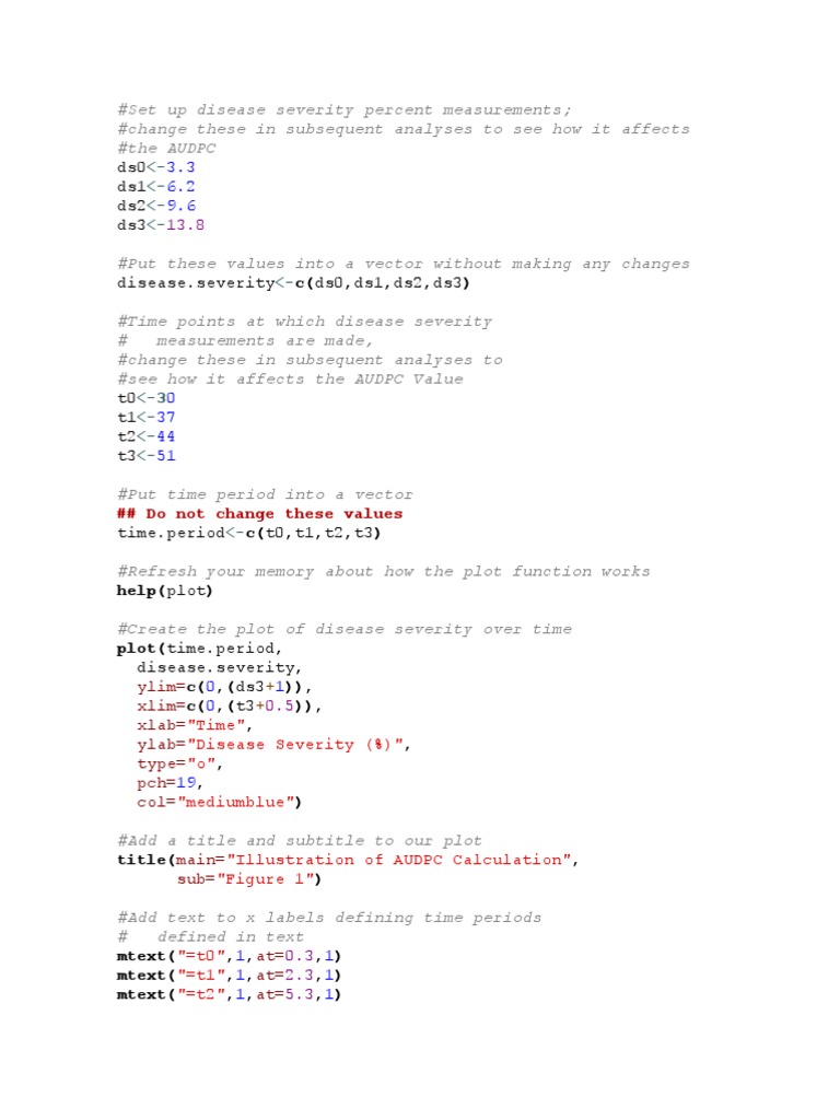 Calculate AUDPC from Disease Severity Data | PDF | Teaching Mathematics