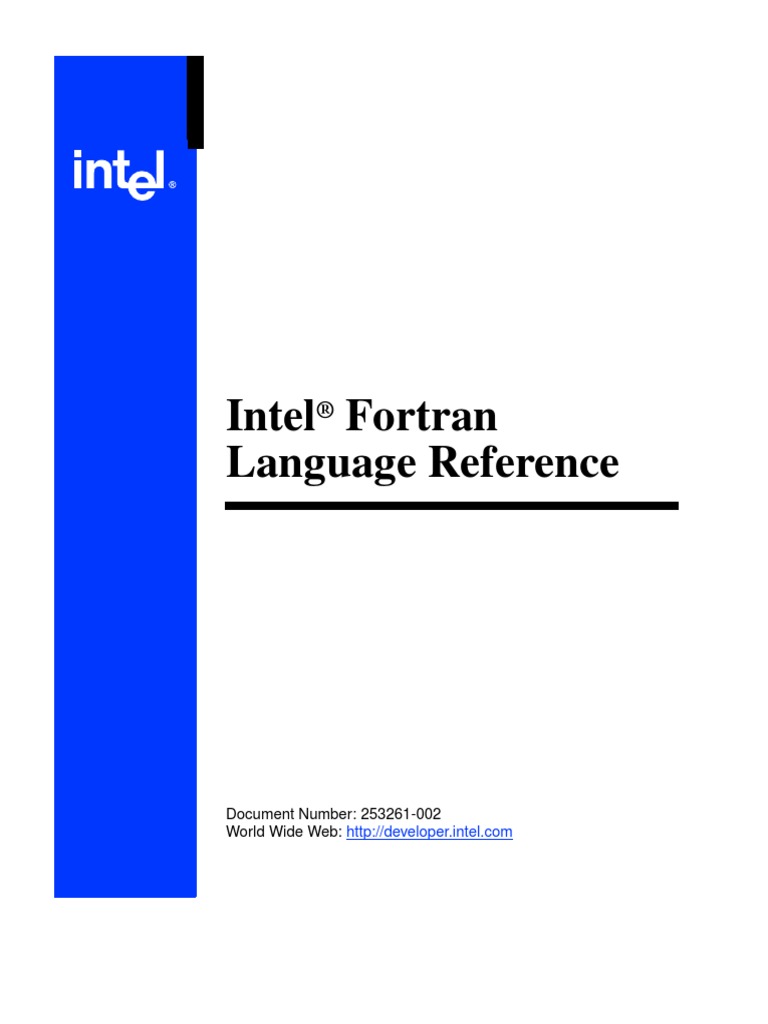 Intel Fortran Language Reference | PDF | Subroutine | Array Data Type
