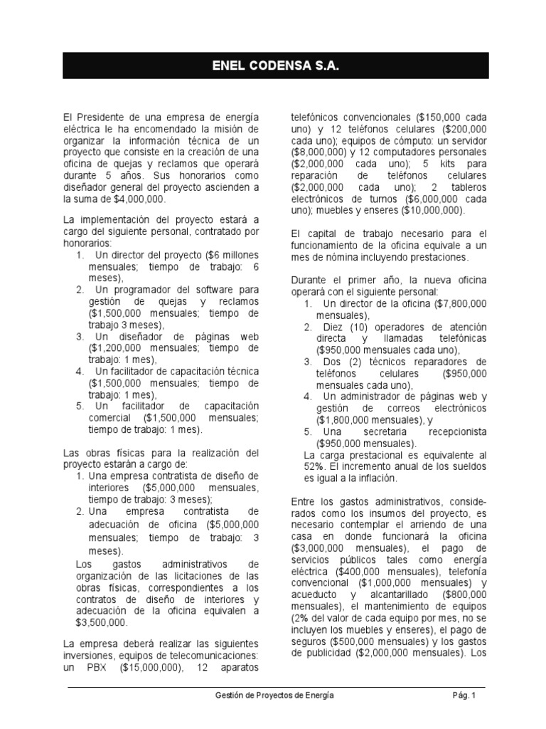 7GPE Caso Enel-Codensa | PDF | Inflación | Economias