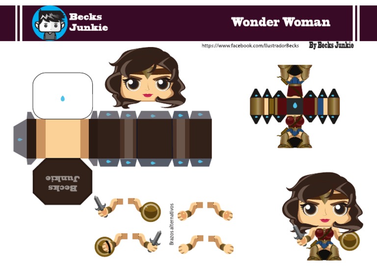 Wonder Woman Mini Papercraft by Becks Junkie PDF | PDF