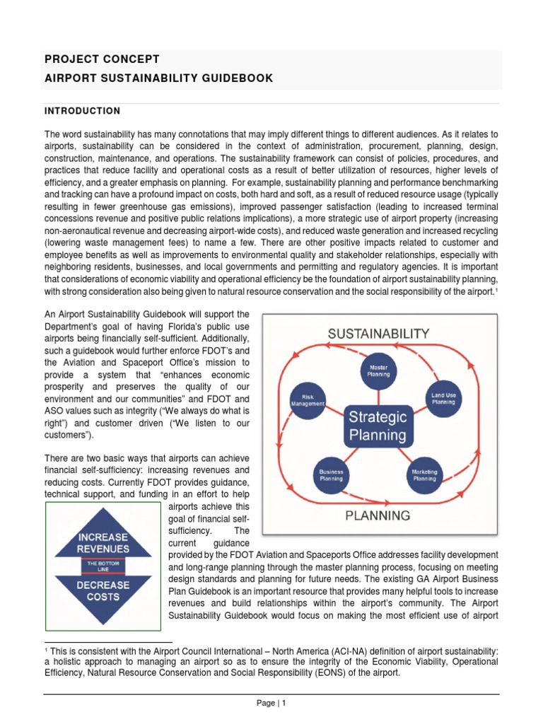 Project Concept Airport Sustainability Guidebook: Page - 1 | PDF ...
