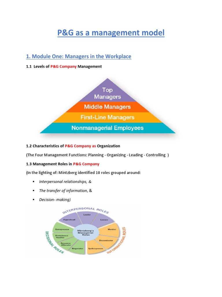 P&G As A Management Model | PDF | Strategic Management | Swot Analysis