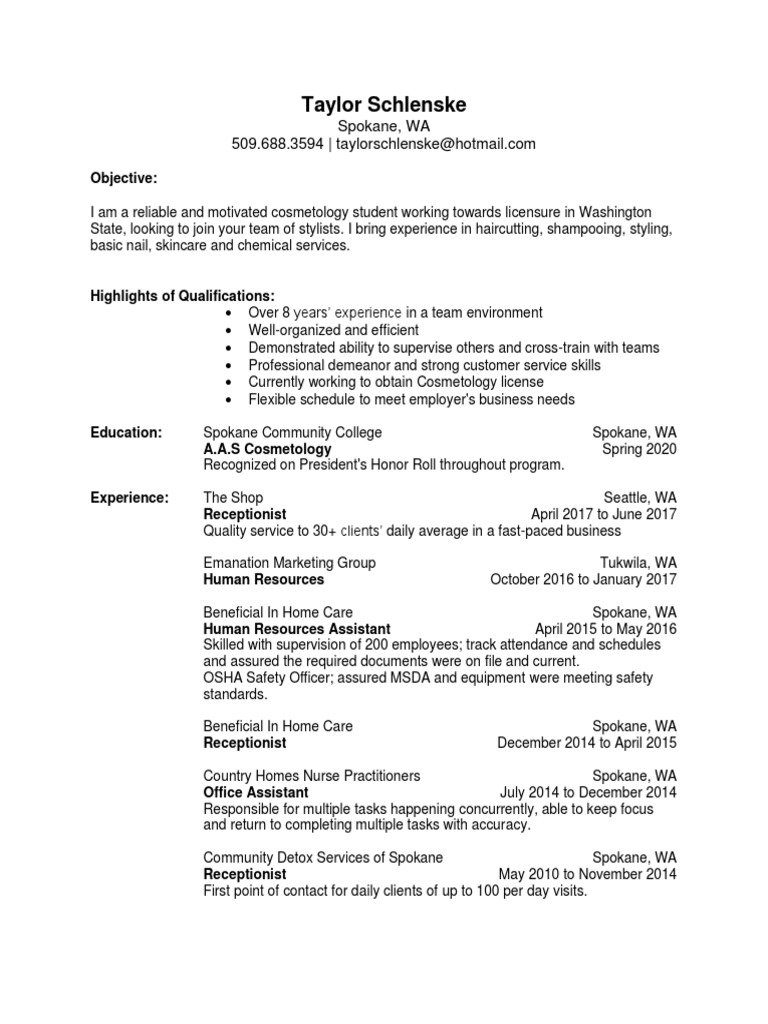 Revised - Taylor Resume | PDF | Human Resources | Health Care