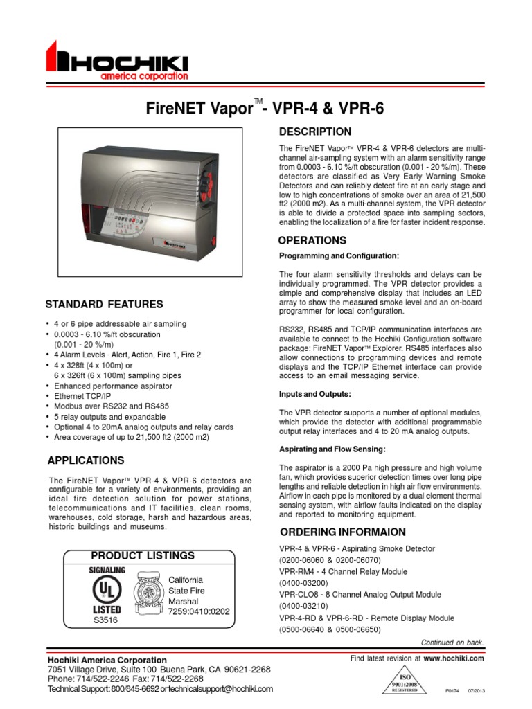 Firenet Vapor Vpr 4 Vpr 6 Description Pdf Relay Electrical