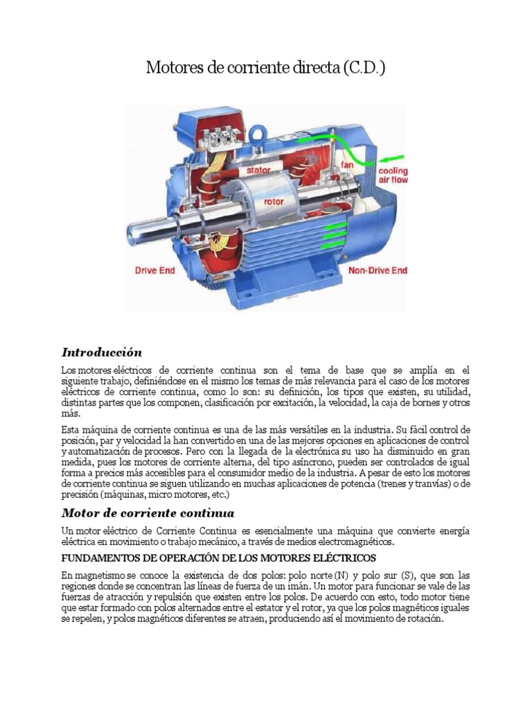 Motores de Corriente Directa | PDF | Motor eléctrico | Inductor
