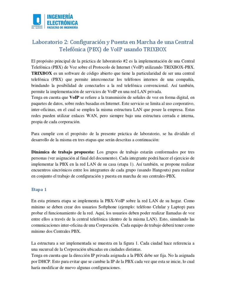 PBX Trixbox Voip | PDF | Voz sobre IP | Central telefónica