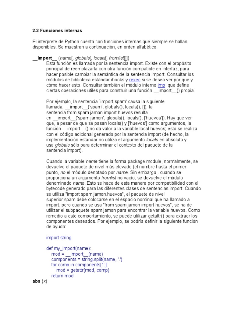 Funciones Internas Python | PDF | Objeto (informática) | Python (lenguaje de programación)