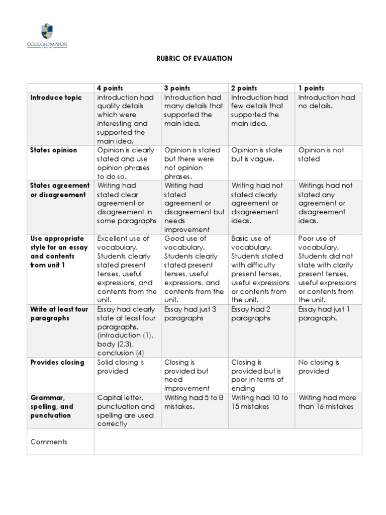 Essay - Rubric | PDF | Essays | Rubric (Academic)