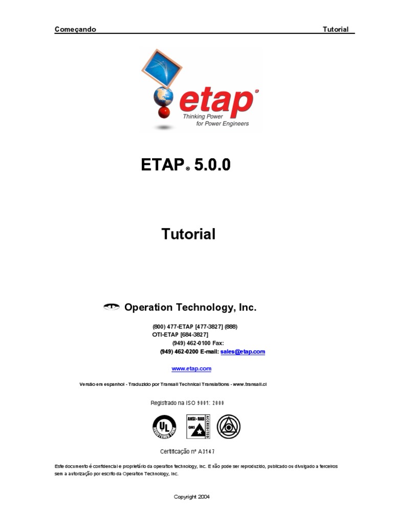 Getting Started Tutorial ETAP 5.0.0.en - PT | PDF | Harmônica | Memória ...