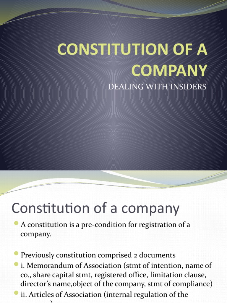 Constitution of A Company | PDF | Constitution | Virtue