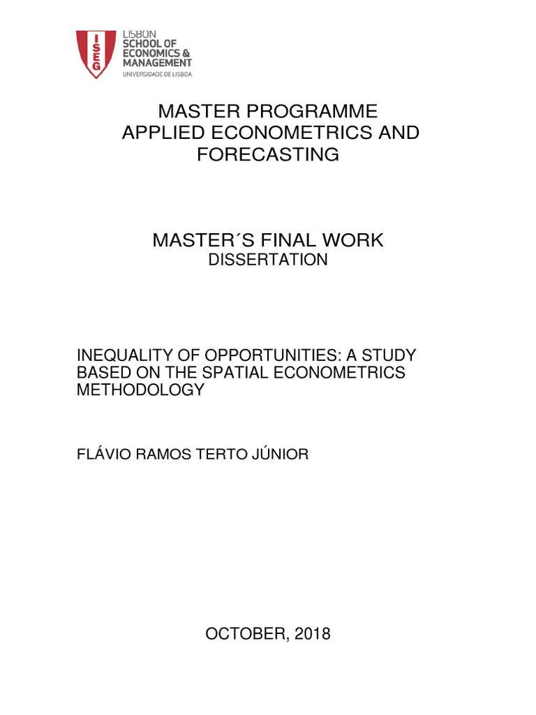 Inequality of Opportunities: A Study Based On The Spatial Econometrics ... Inequality of Opportunities: A Study Based On The Spatial Econometrics ...