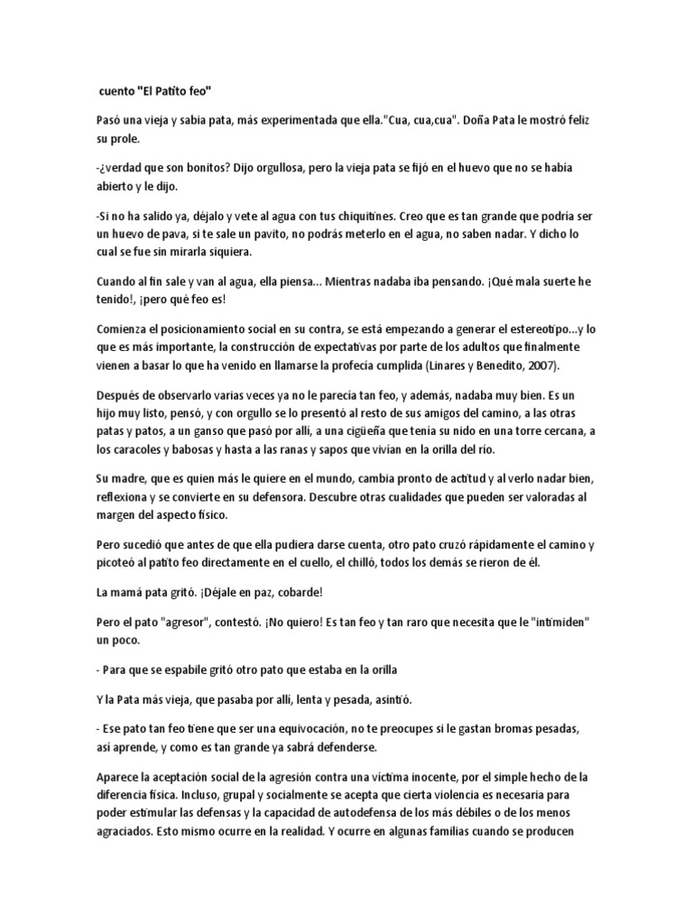 Cuento Bullying Pdf Violencia
